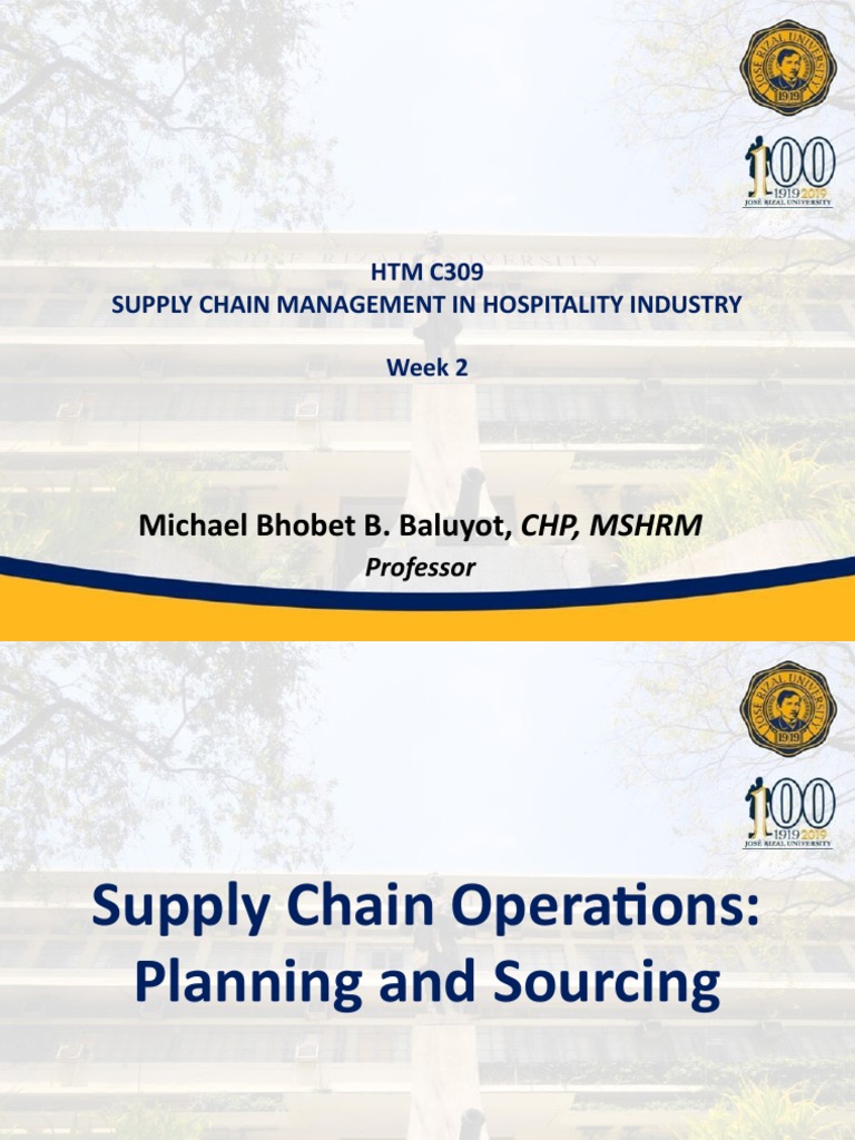 Lesson 2 Supply Chain Operations Planning and Sourcing | PDF ...