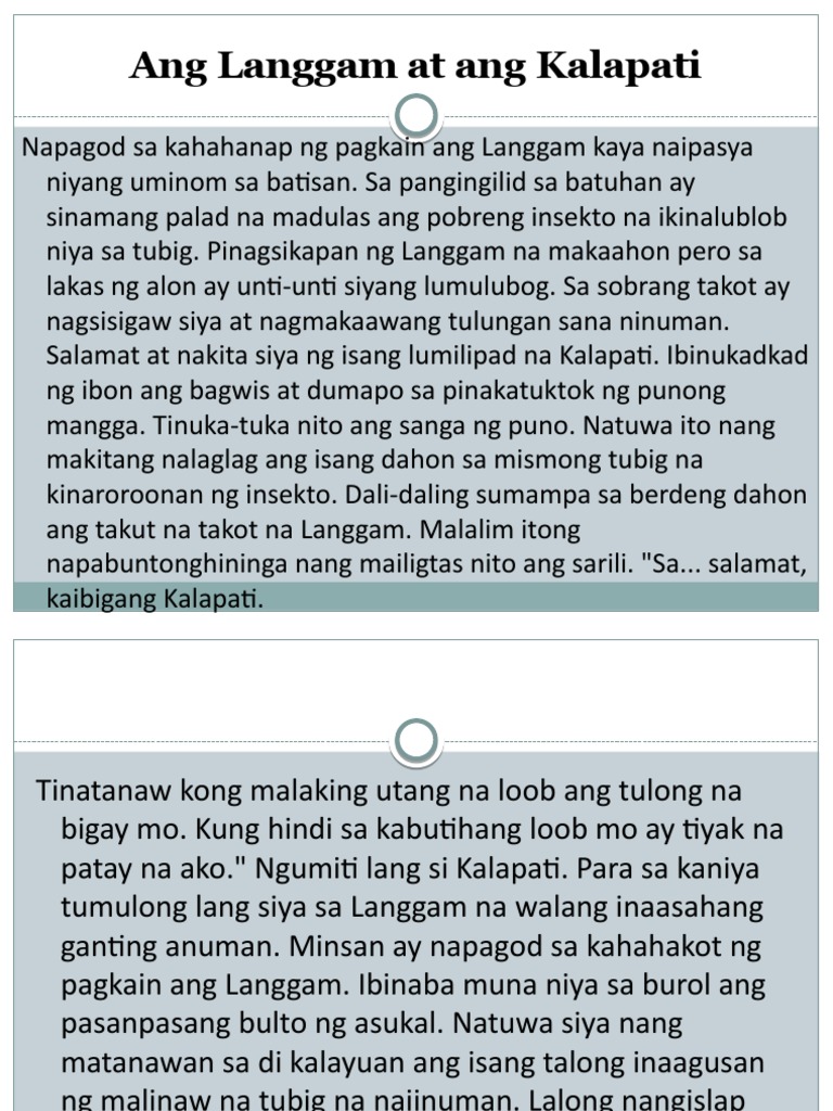Ang Langgam at Ang Kalapati | PDF