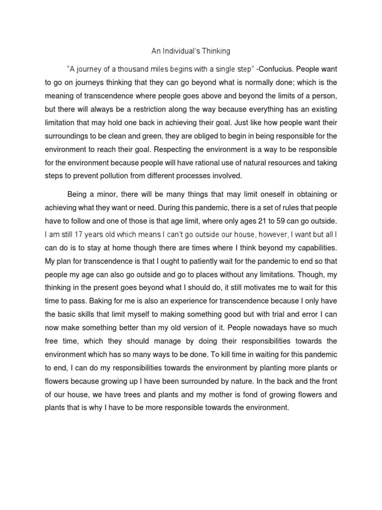 Philosophical Reflection | PDF | Transcendence (Philosophy) | Goal