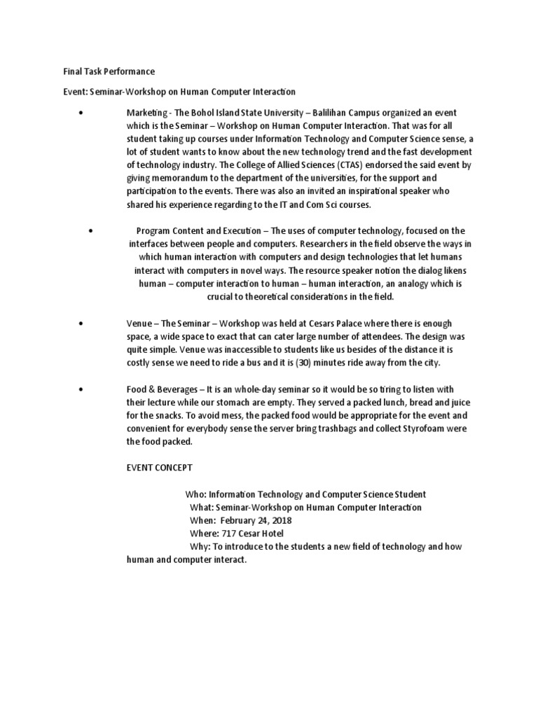 Final Task Performance | PDF | Human–Computer Interaction | Computer ...