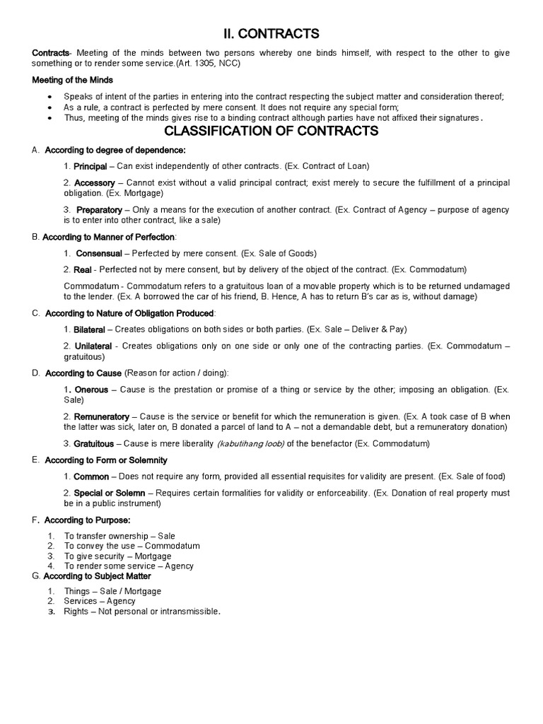 OBLICON Contracts Finals | PDF | Consideration | Annulment