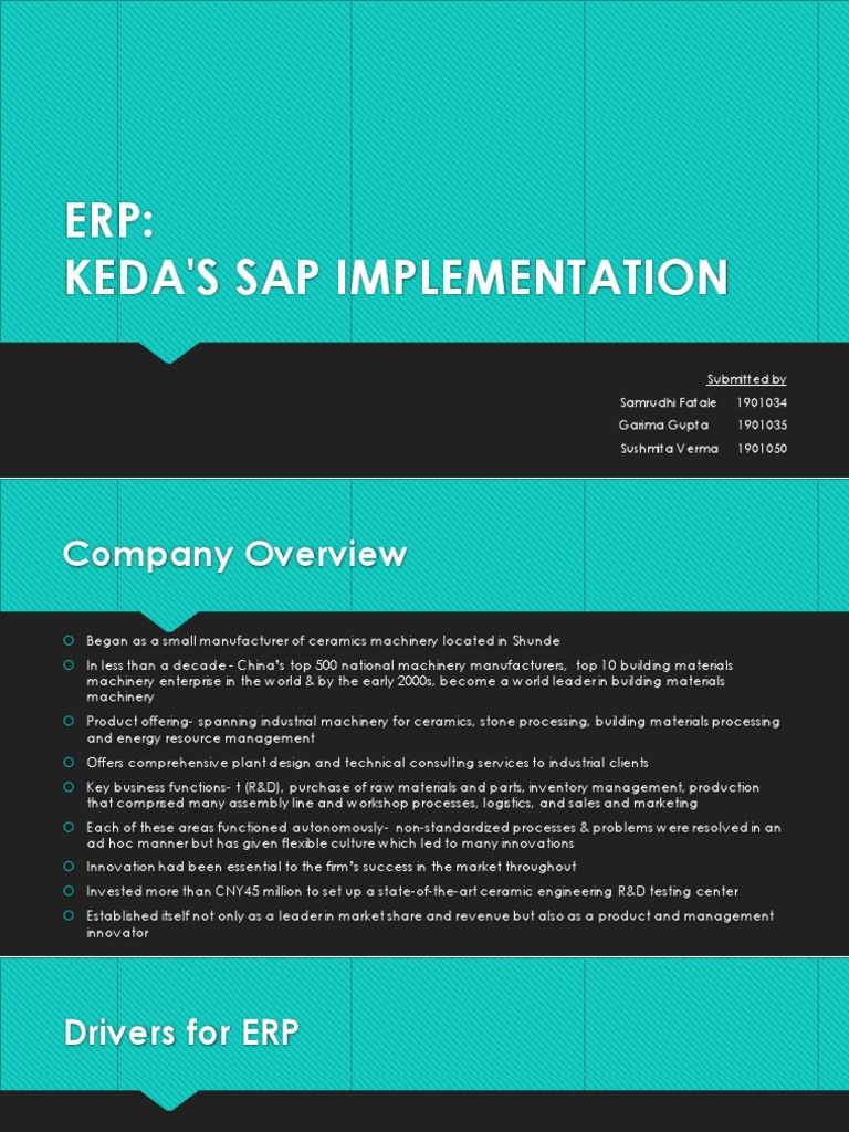 Keda's ERP Implementation - Group 20 | PDF | Enterprise Resource Planning | Customer ...
