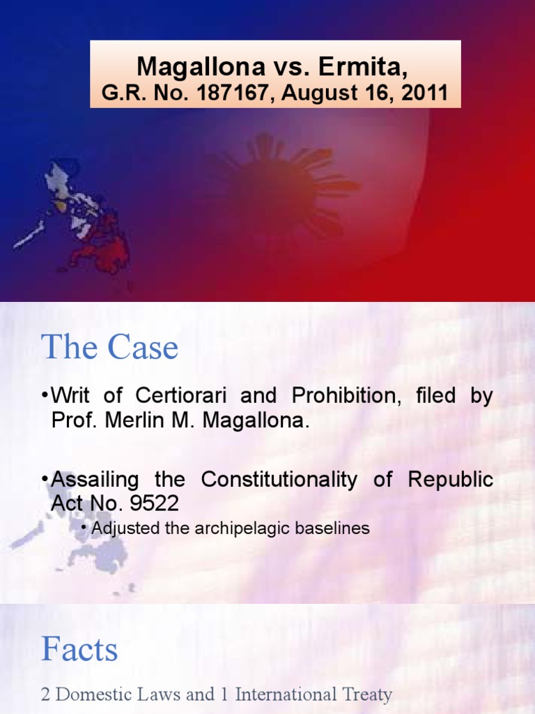 Magallona Vs Ermita, G.R. No. 187167, Aug. 16,2011 | PDF | Territorial ...
