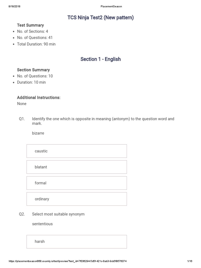 TCS Ninja Test2 (New Pattern) | PDF | Subroutine | C (Programming Language)