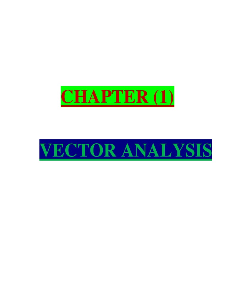 Unit 1 Vector Analysis Pdf Euclidean Vector Cartesian Coordinate System