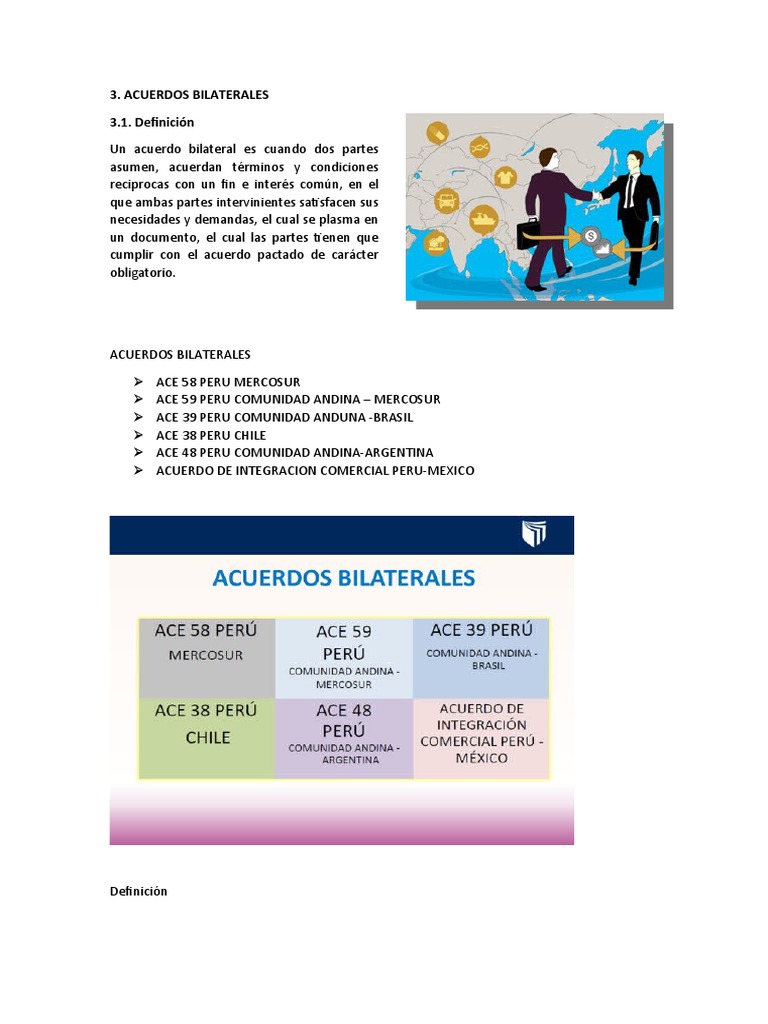 Definición y Tipos de Acuerdos Bilaterales | PDF