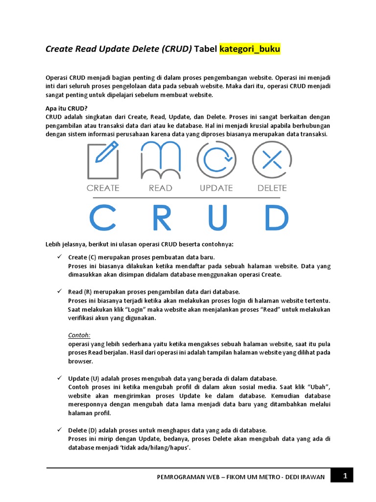 CRUD Kategori PDF | PDF | Komputer