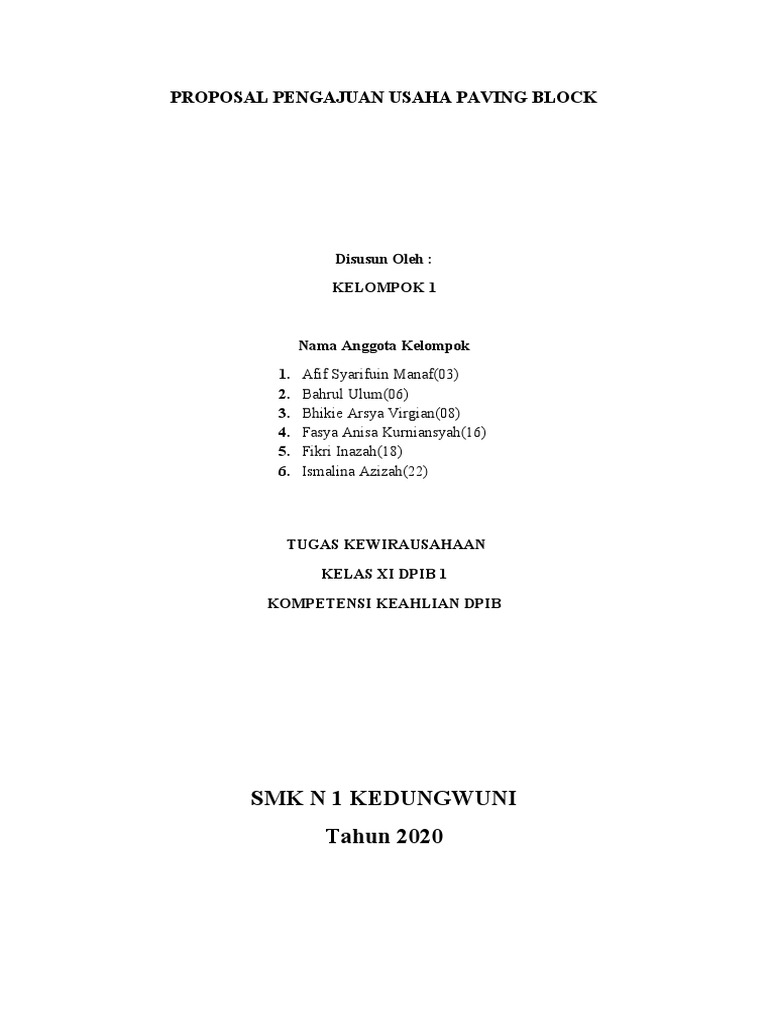 Proposal Produk Kreatif Dan Kewirausahaan | PDF