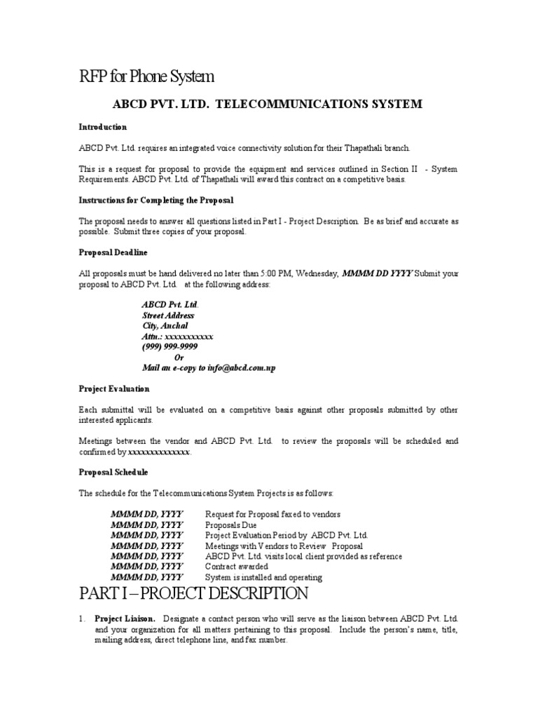 RFP for Integrated Phone System | PDF | Voicemail | Telecommunications