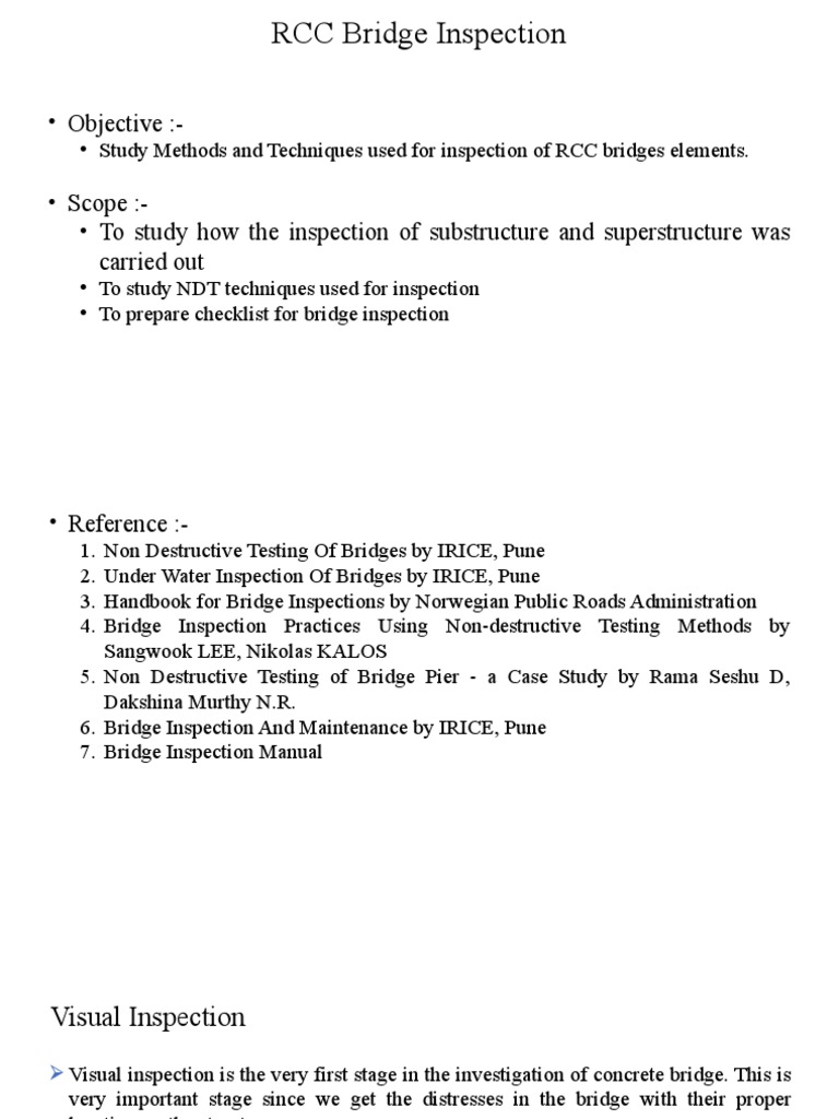 RCC Bridge Inspection | PDF | Reinforced Concrete | Concrete