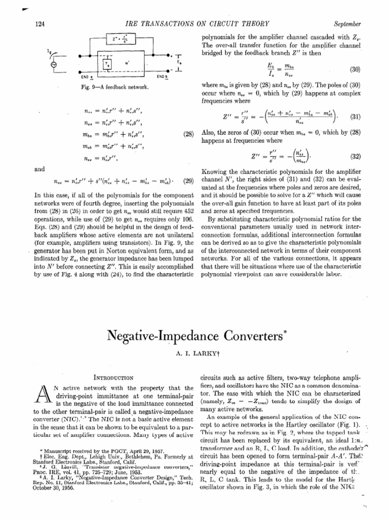 Negative Impedance - Converters Taa | PDF