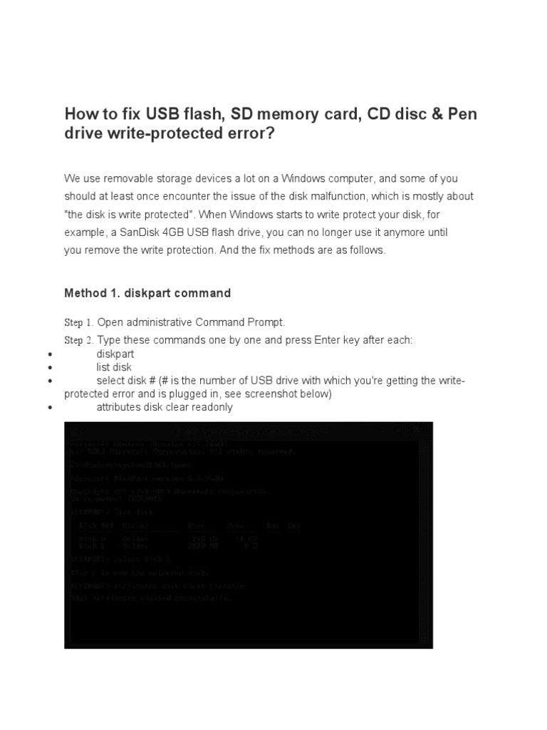 Fixing Write Protection on USB Drives | PDF | Usb Flash Drive | Windows ...