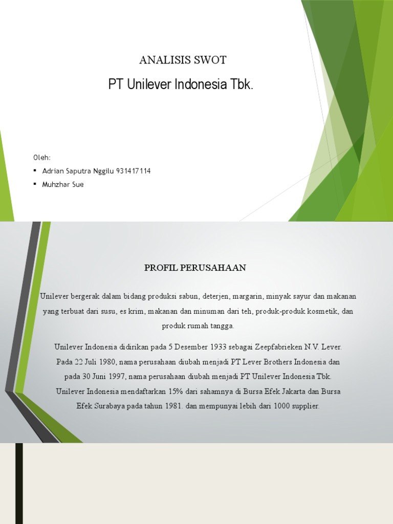 PPT Swot Unilever | PDF