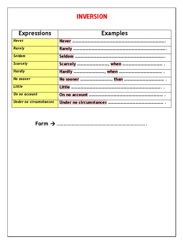 Expressions Examples: Inversion | PDF