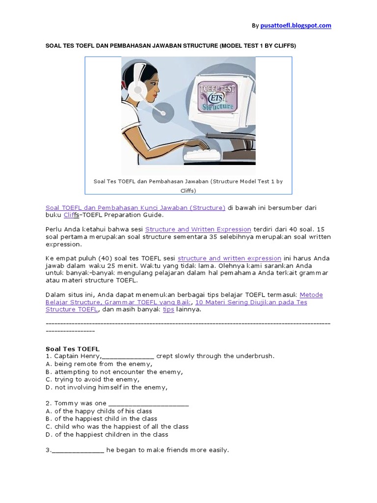 Soal dan Pembahasan TOEFL Structure | PDF
