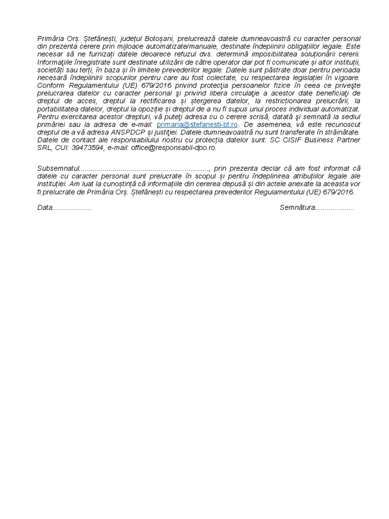 2.model Nota de Informare - Restrans | PDF