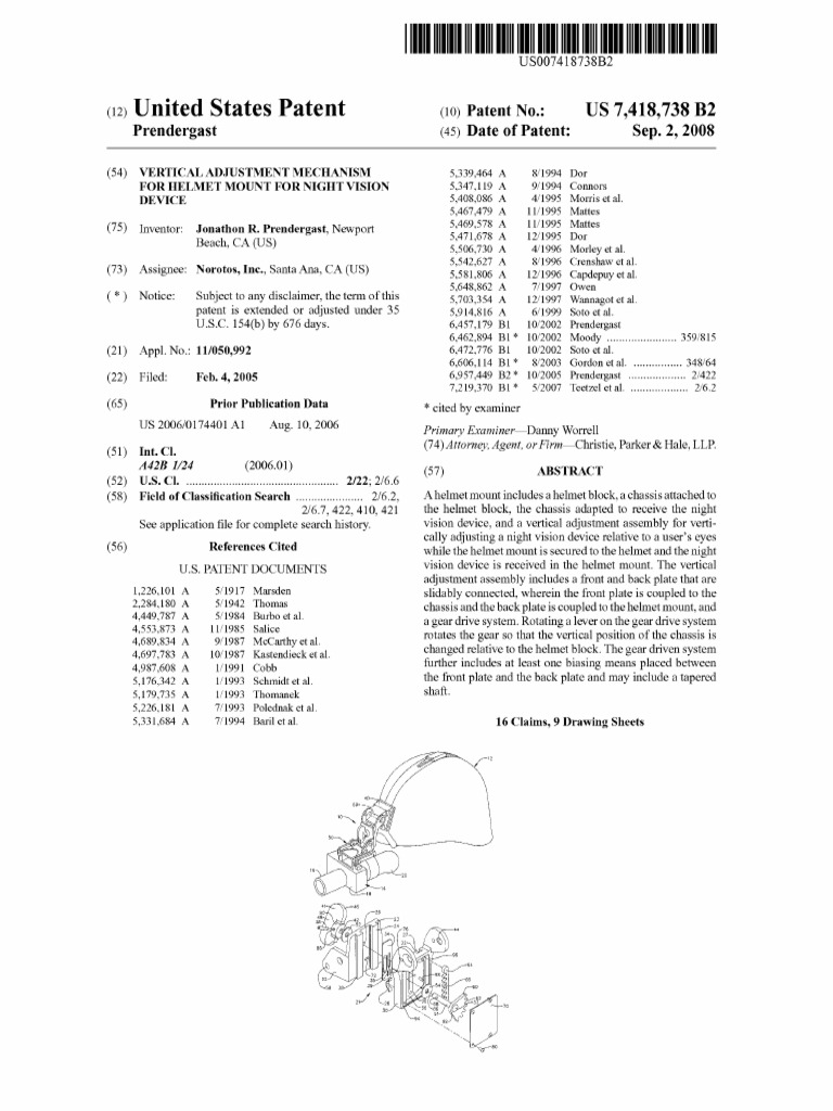 US7418738-Vertical Adjustment Flip-Up PDF | PDF | Gear | Anatomical ...