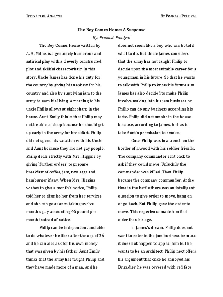 Literature The Boy Comes Home | PDF