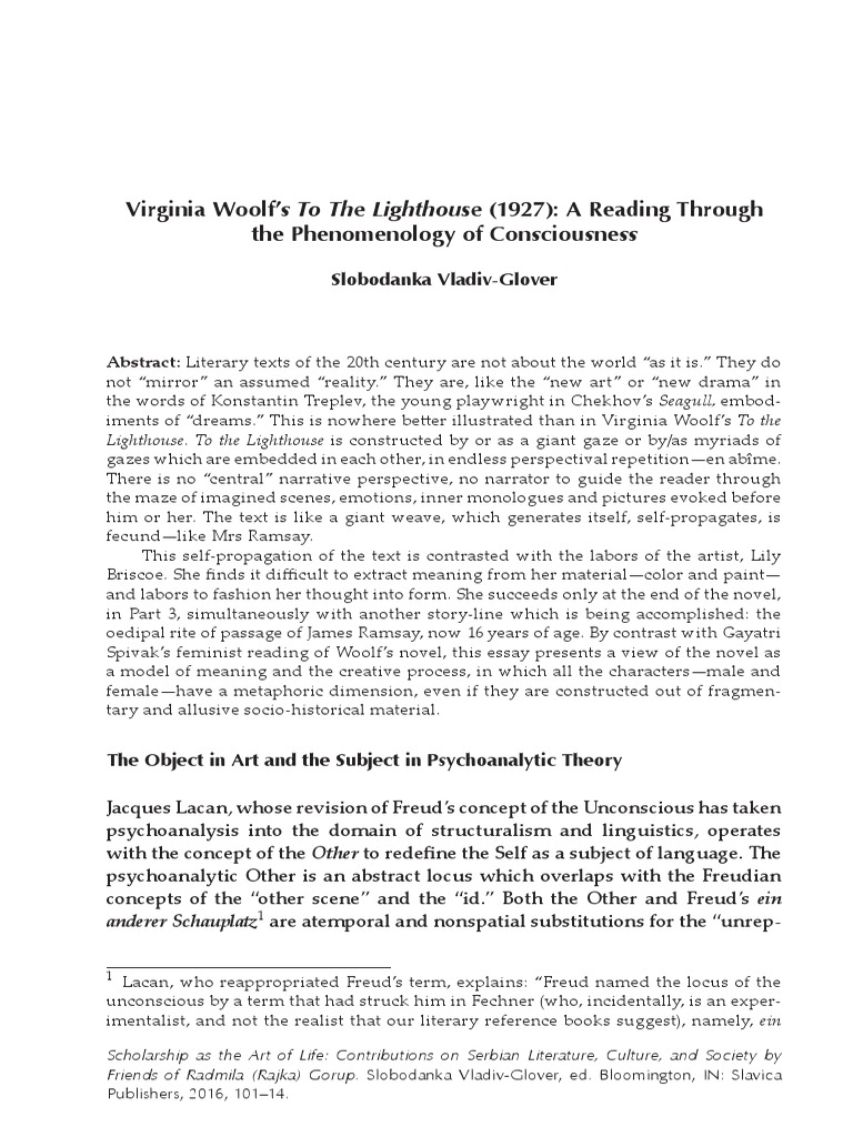 Woolf's Lighthouse: Consciousness Analysis | PDF | To The Lighthouse ...