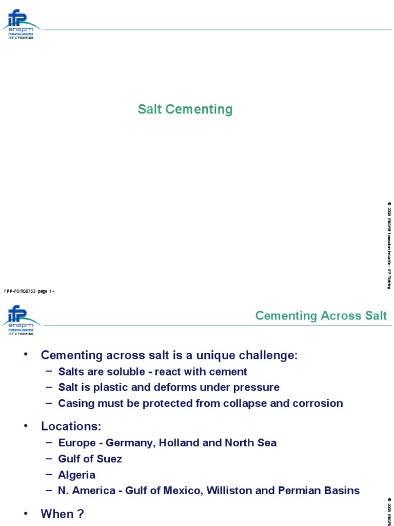 8-2 Salt Cement | PDF | Casing (Borehole) | Sodium Chloride