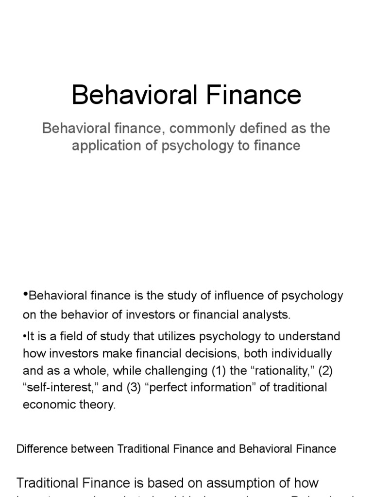 Behavioral Finance | PDF | Behavioral Economics | Bias