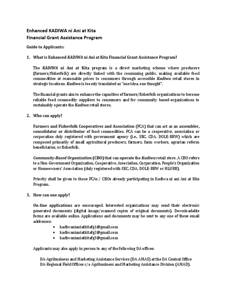 How To Apply For The Enhanced KADIWA Ni Ani at Kita Financial Grants ...