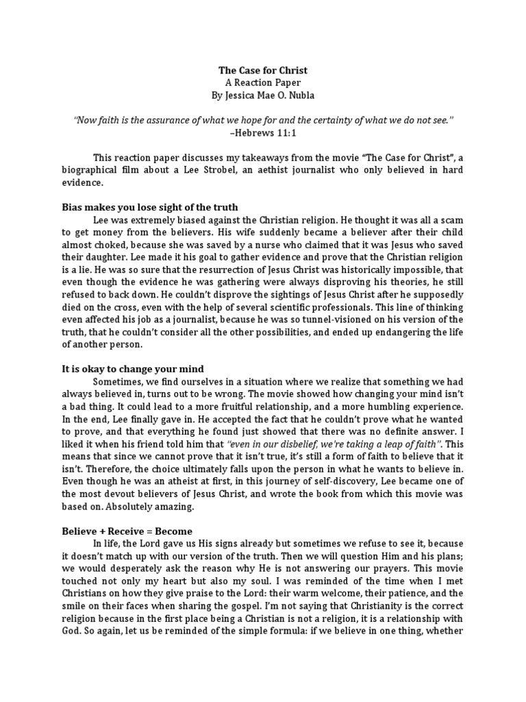 The Case For Christ | PDF | God | Faith