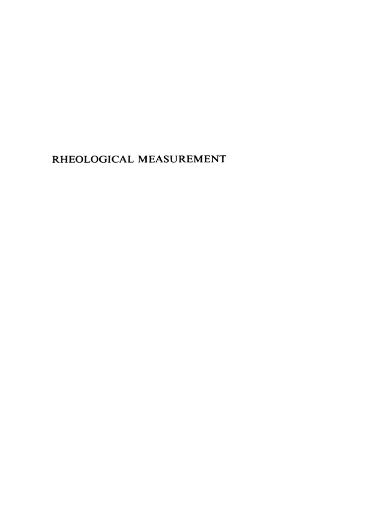1993 Bookmatter RheologicalMeasurement | PDF | Rheology | Materials Science