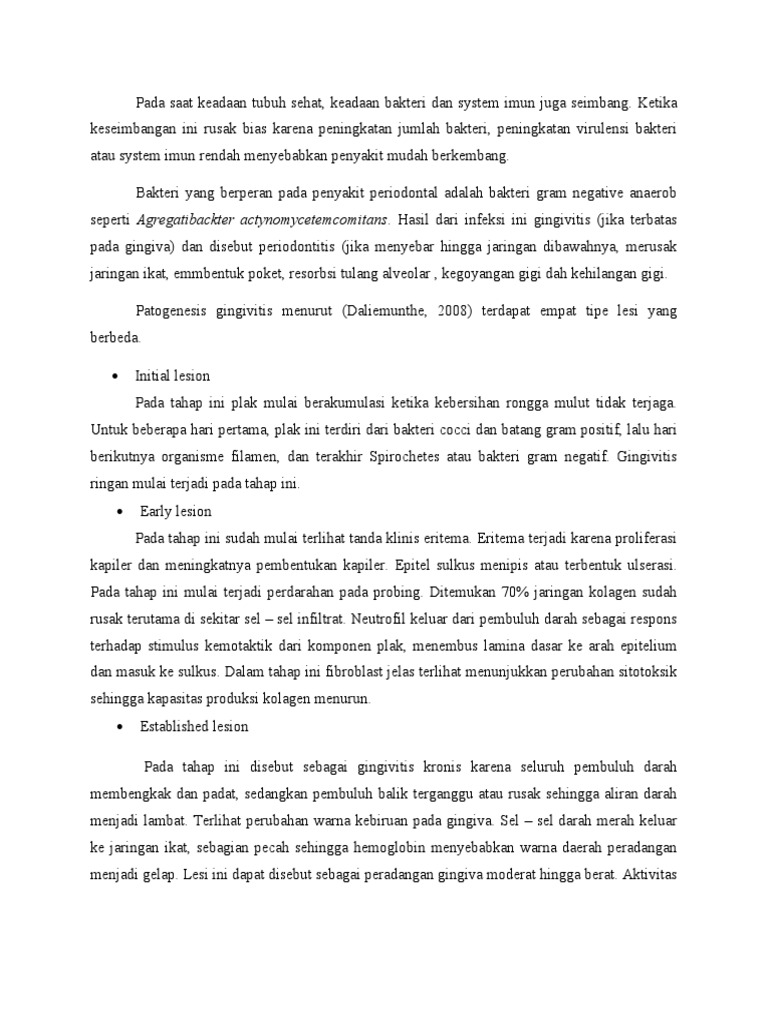 Patogenesis Gingivitis | PDF