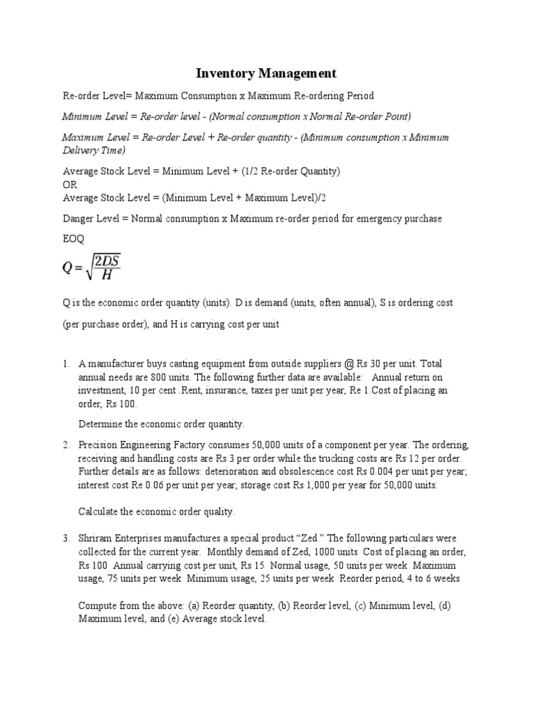 Inventory Management | PDF | Inventory | Supply Chain Management