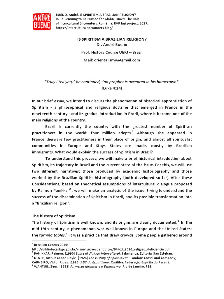 Spiritism's Evolution in Brazil | PDF | Spiritism | Religious Belief ...