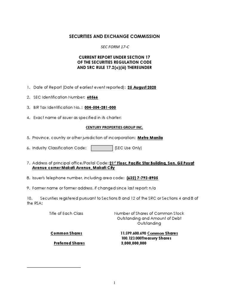 SEC Form 17-C-Press Release - 25 Aug 2020 | PDF | Securities (Finance ...