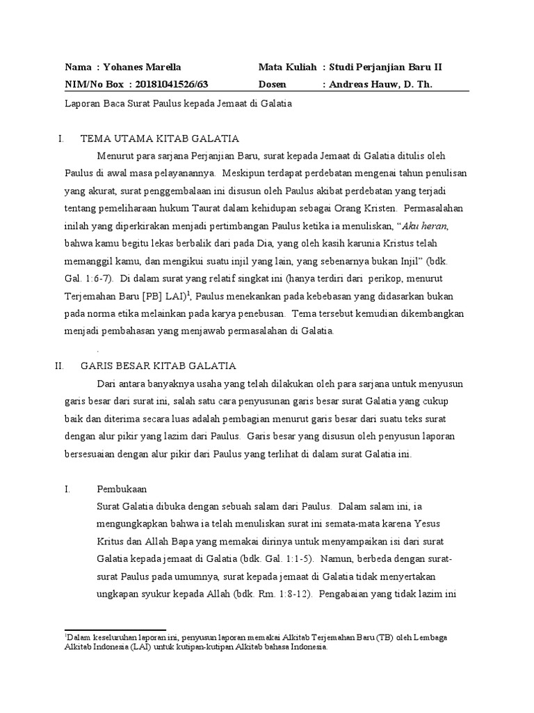 Analisis Surat Paulus ke Galatia | PDF