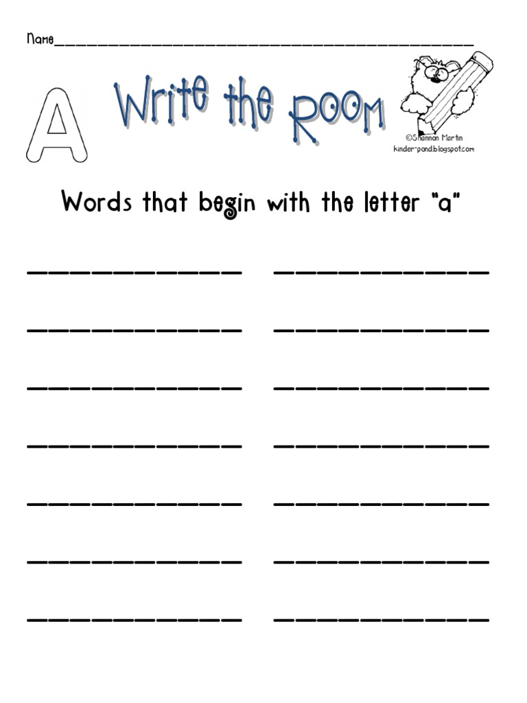 Beginning Letter Write The Room Sheets | PDF | Finance & Money Management