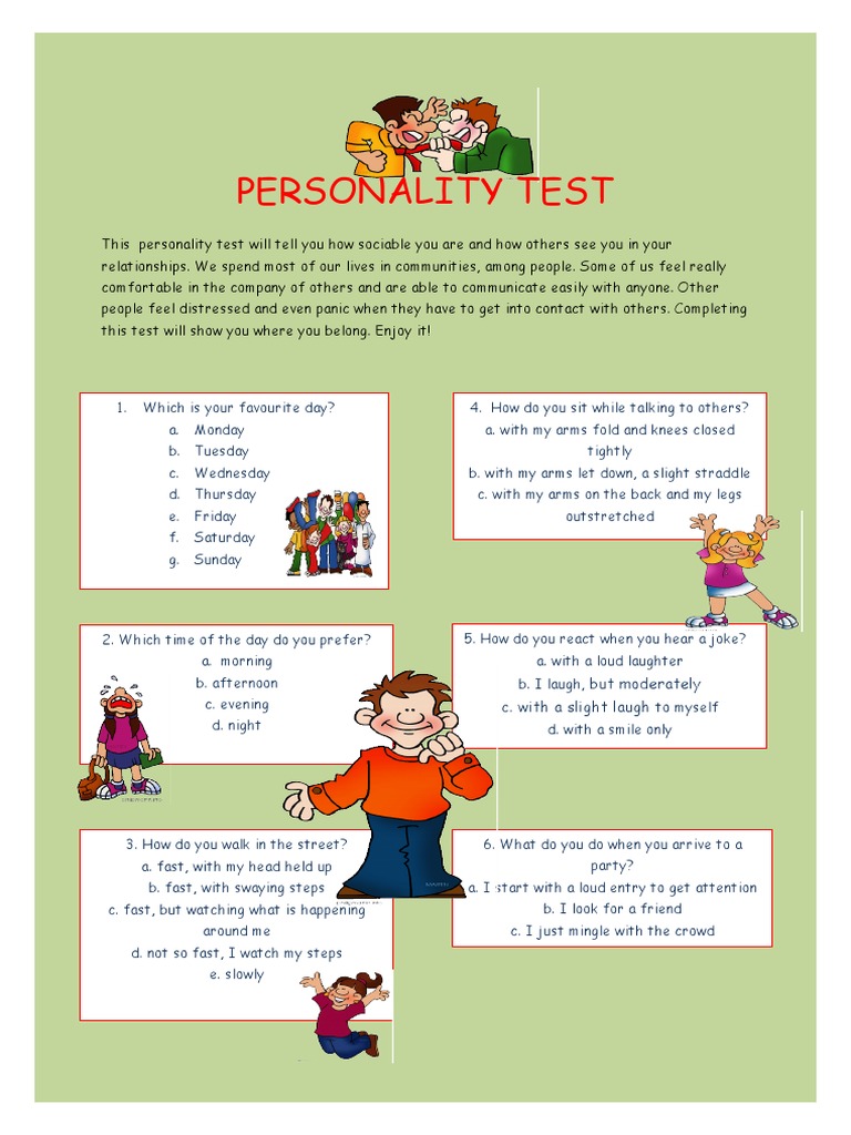 Personality Test I Fun Activities Games - 6360 | PDF
