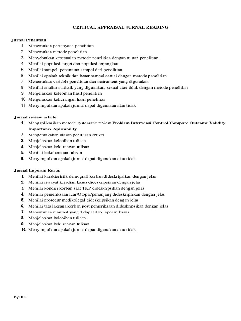 Critical Appraisal Jurnal Reading | PDF