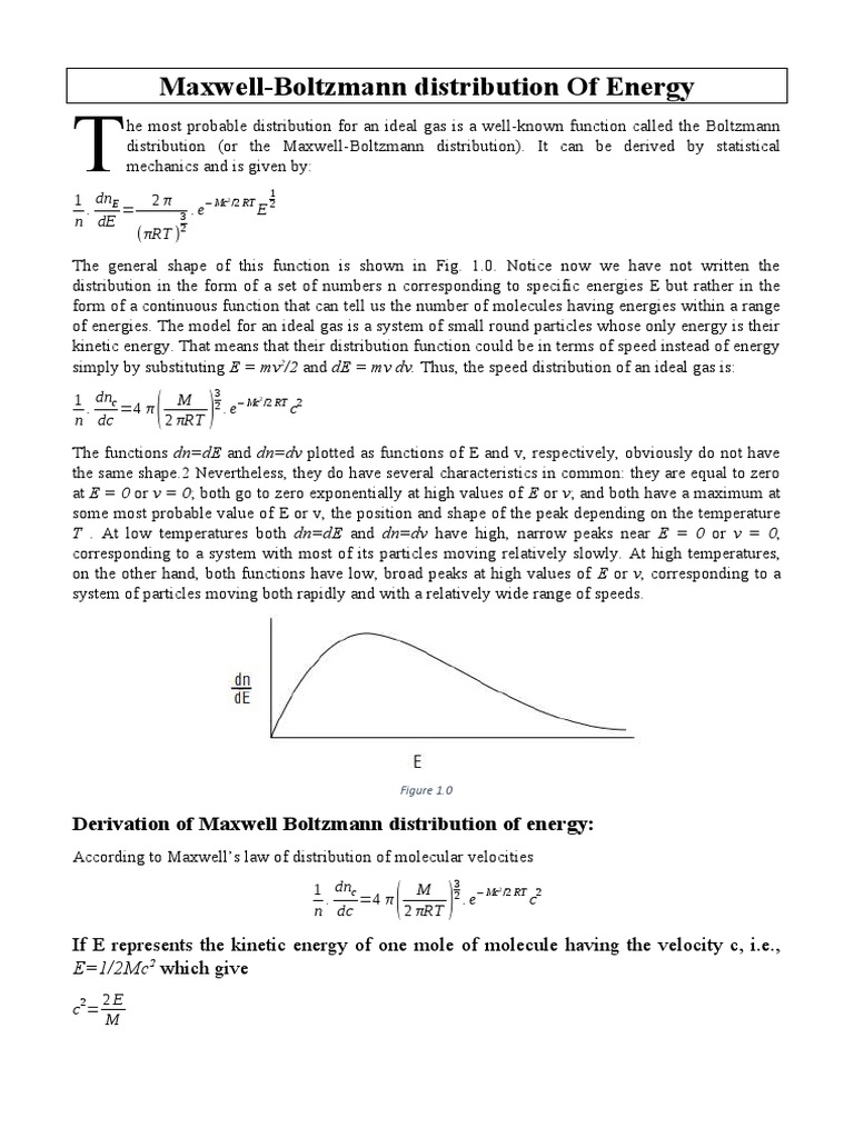 The Boltzmann Distribution of Energy | PDF | Mole (Unit) | Silicon