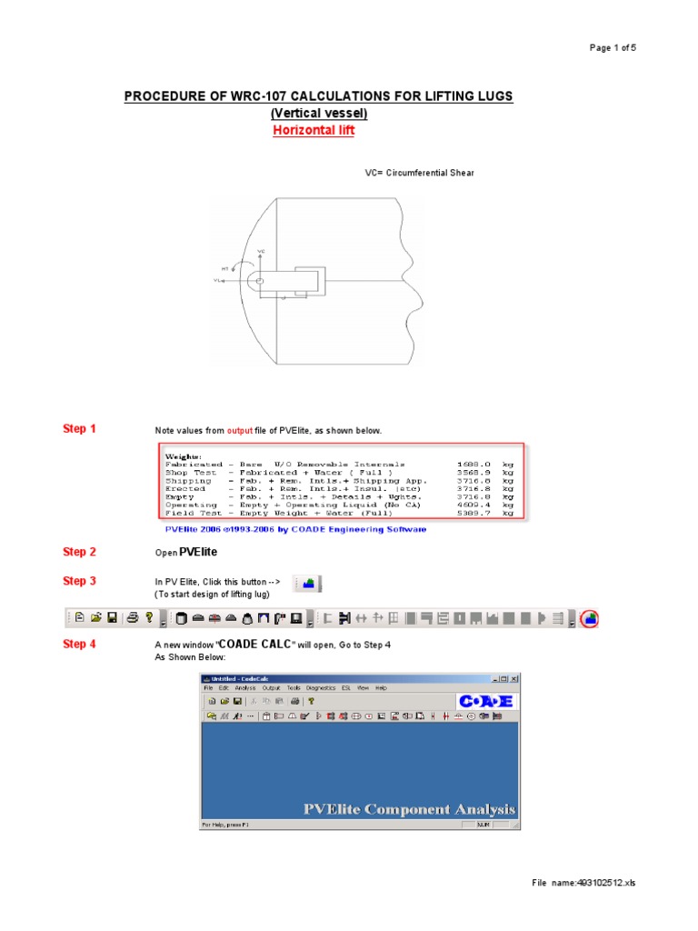 WRC-107 lifting lug calculations procedure | PDF