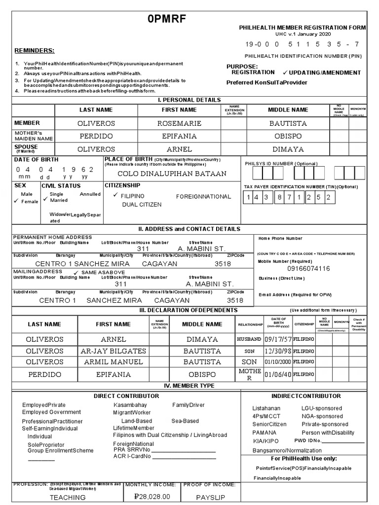 Pmrf Form 2023 - Printable Forms Free Online