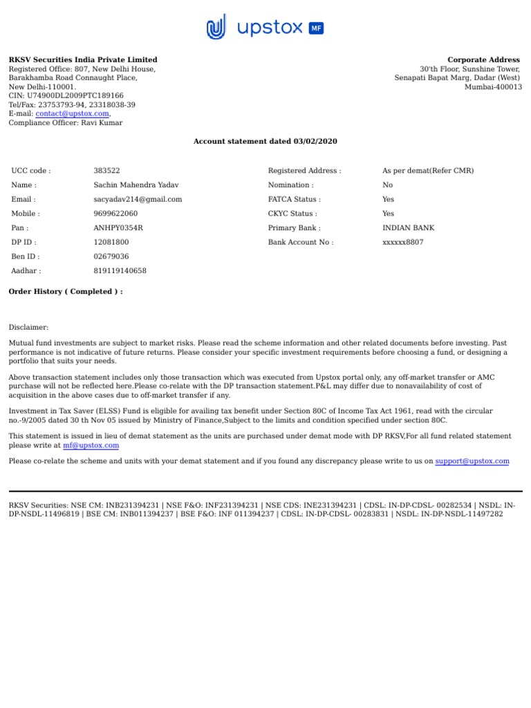 RKSV Securities India Private Limited Corporate Address | PDF ...