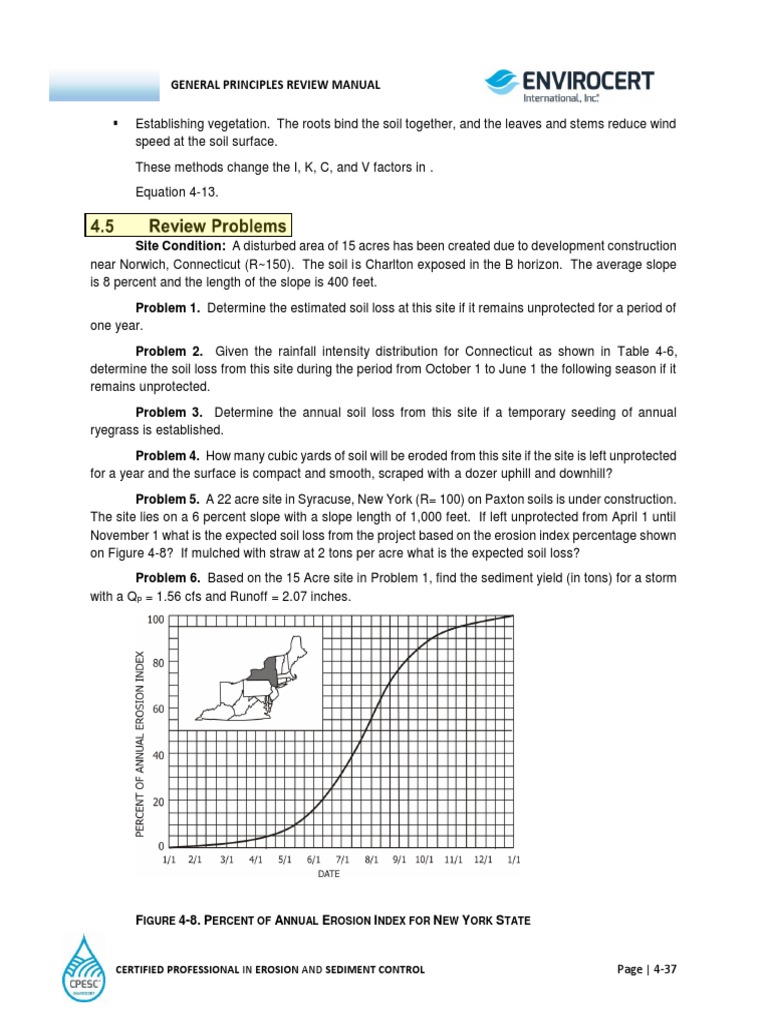 Practice Problems - CPESC Exam | PDF | Surface Runoff | Erosion