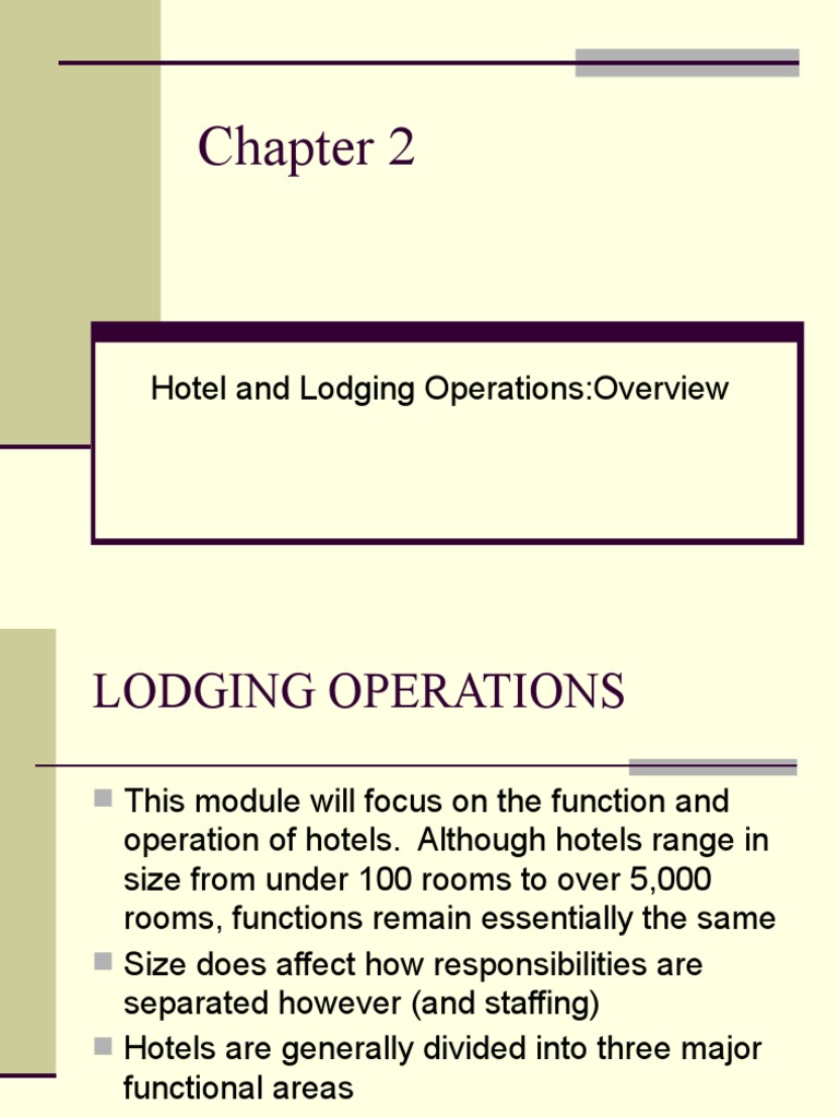 Lodging Operations | PDF | Hotel | Service Industries