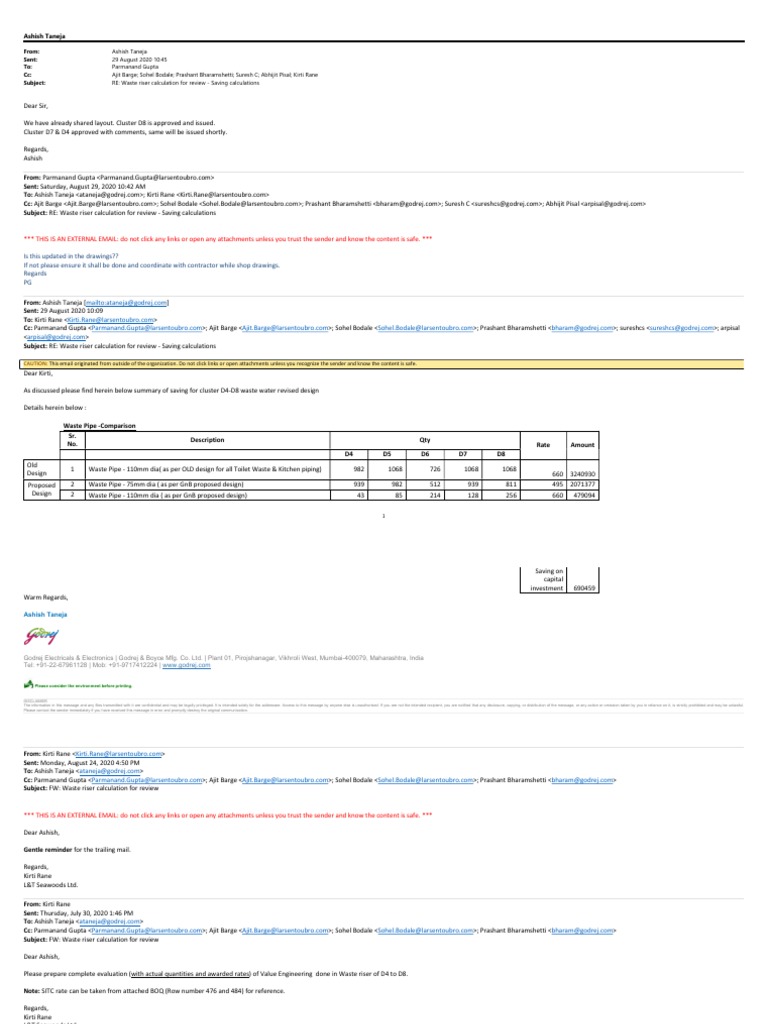 LNT Saving Email | Download Free PDF | Business