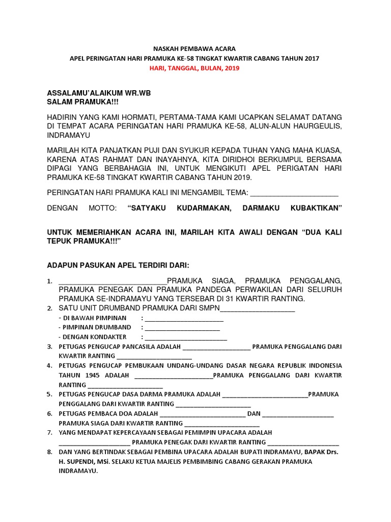 Contoh Naskah Apel Besar | PDF