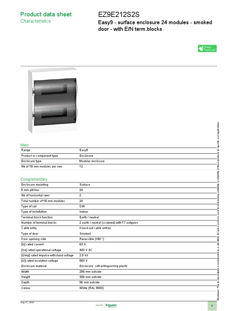 Easy9 MP Enclosures - EZ9E212S2S | PDF | Door | Electrical Engineering