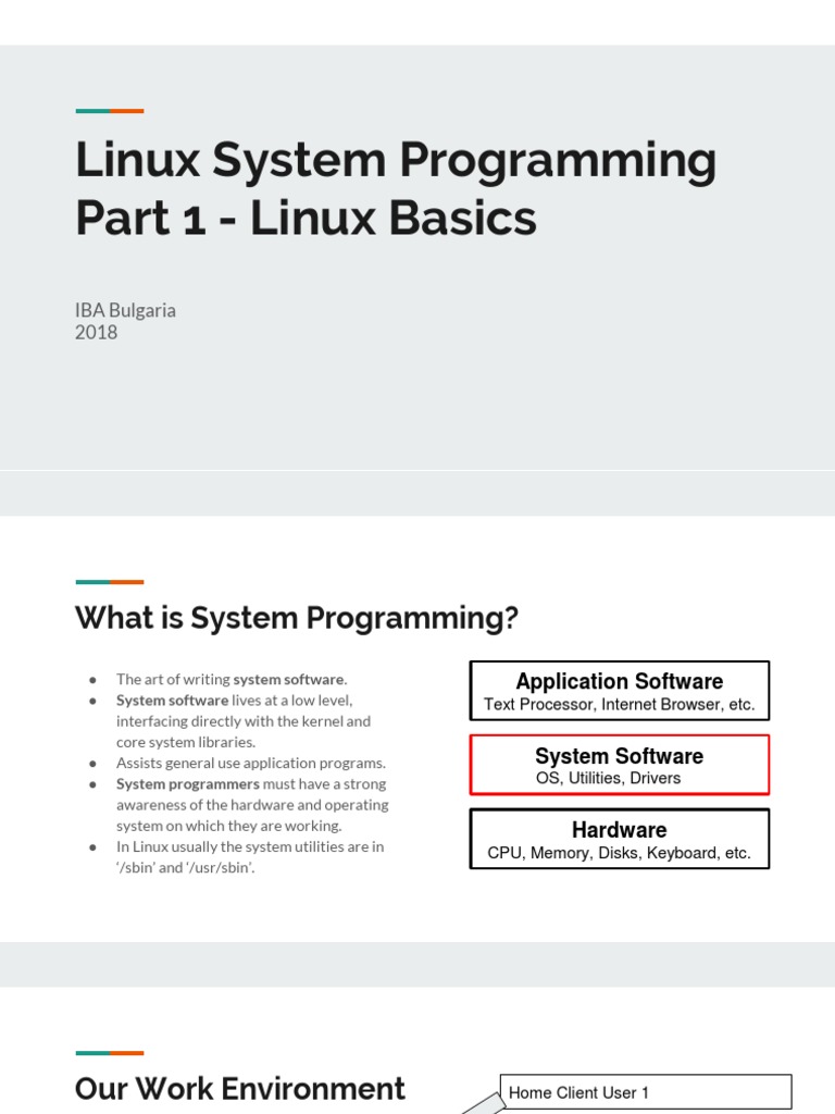 Linux System Programming Part 1 - Linux Basics: IBA Bulgaria 2018 | Download Free PDF | File ...
