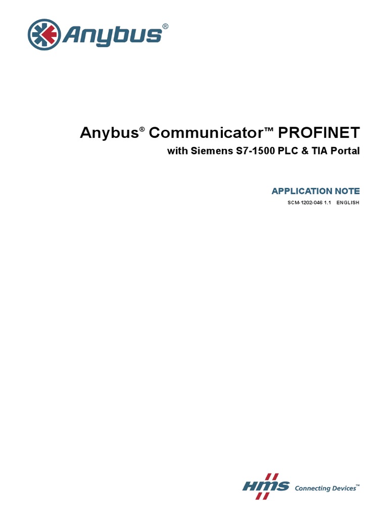 Anybus Communicator Profinet With Siemens s7 1500 PLC Tia Portal PDF | PDF | Programmable Logic ...