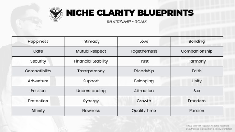 Niche Clarity Blueprints: Relationship - Goals | PDF