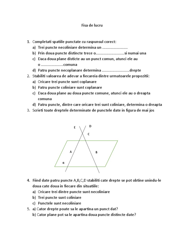 Fisa de Lucru Punct Dreapta | PDF