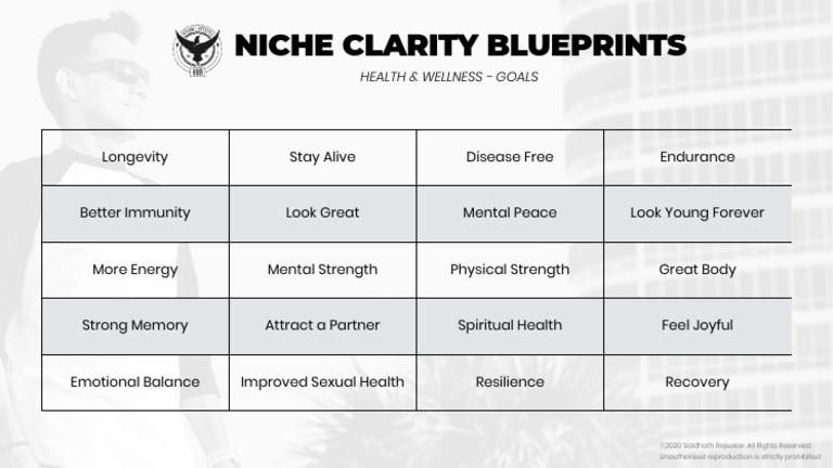 Niche Clarity Blueprints: Health & Wellness - Goals | PDF
